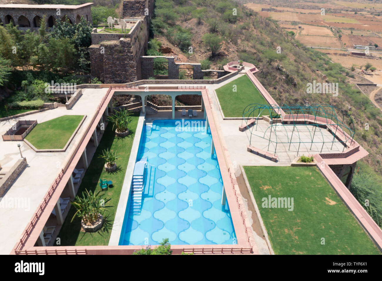 Swimming Pool View of Tijara Fort Palace by Neemrana in Alwar Rajasthan ...
