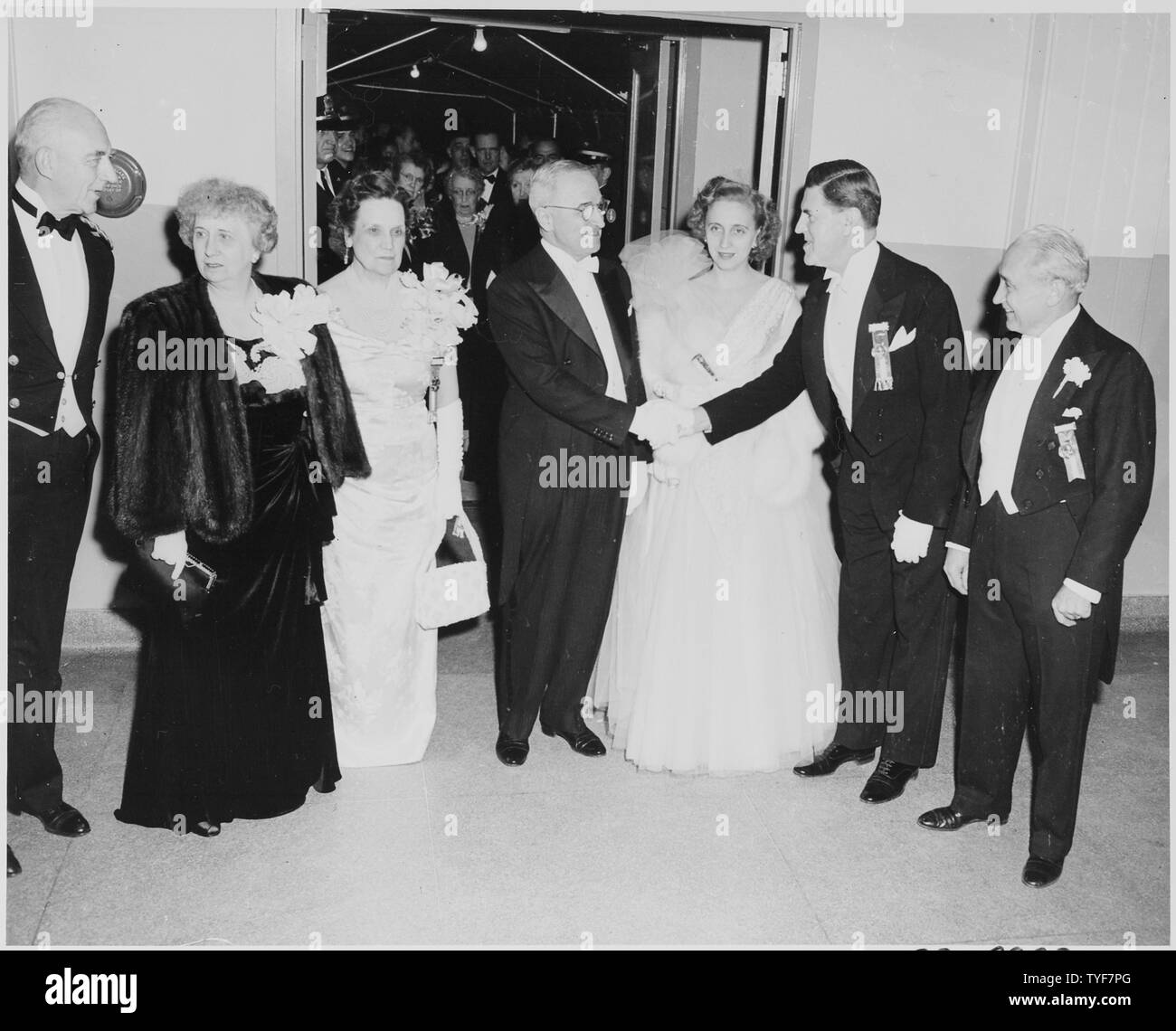 Photograph of the presidential party at the Inaugural Ball, held at the ...