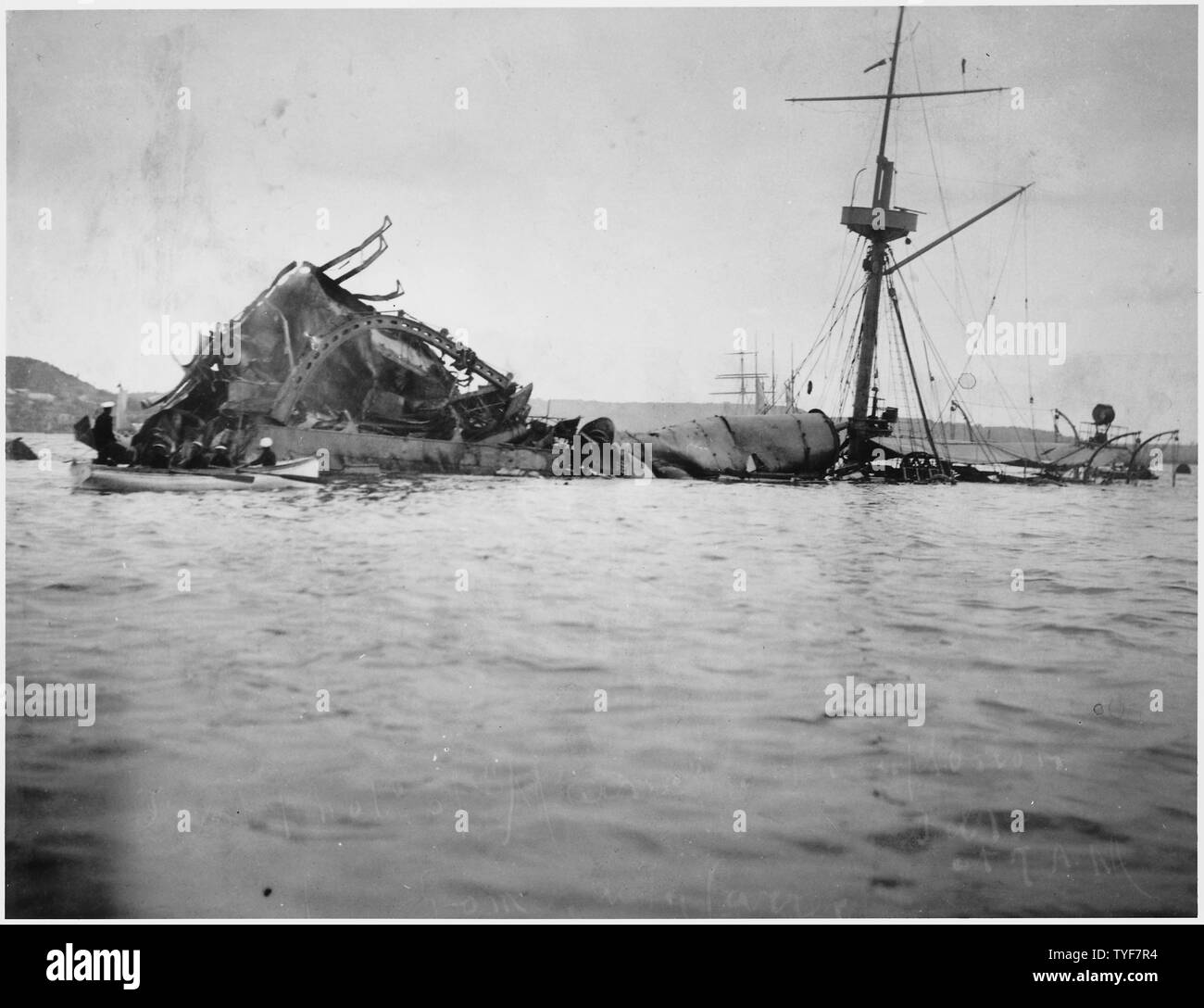 Photograph of the wreckage of the USS MAINE; Scope and content: One of ...