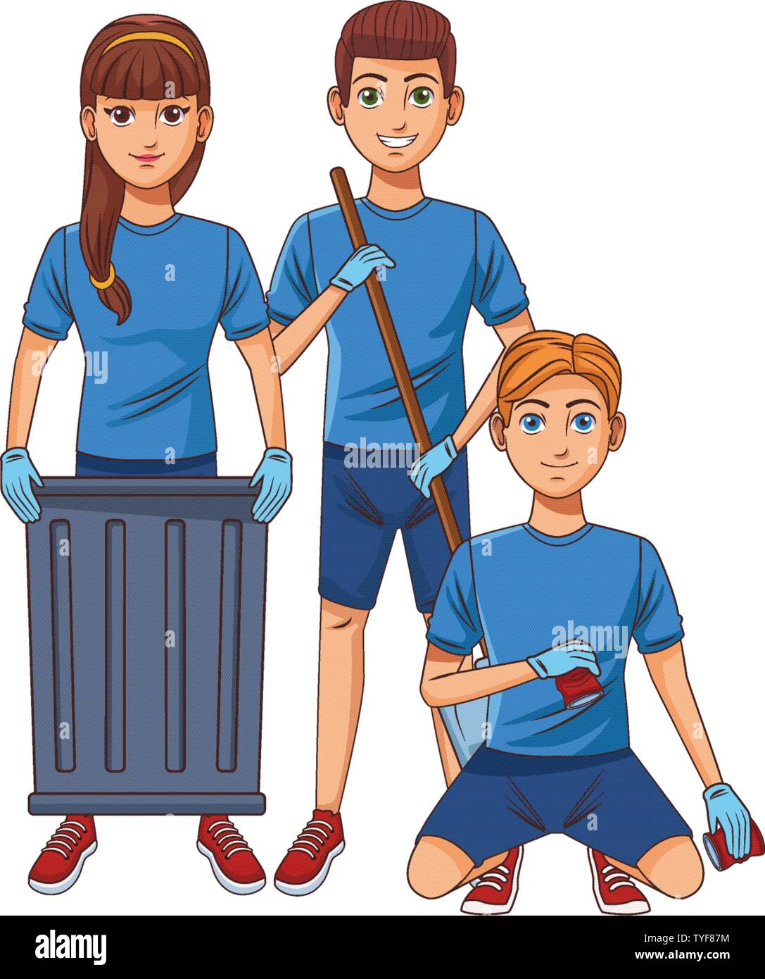 cleaning service person avatar cartoon character Stock Vector Image ...