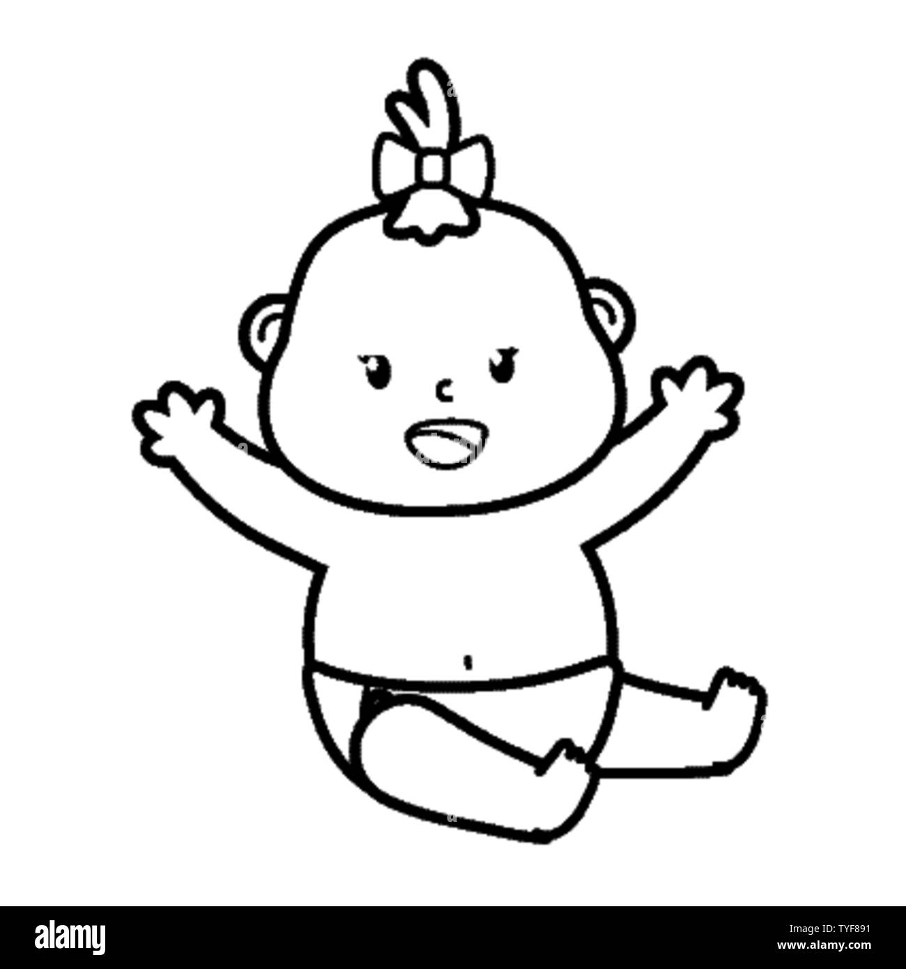 cute baby shower baby cartoon vector illustration graphic design Stock ...