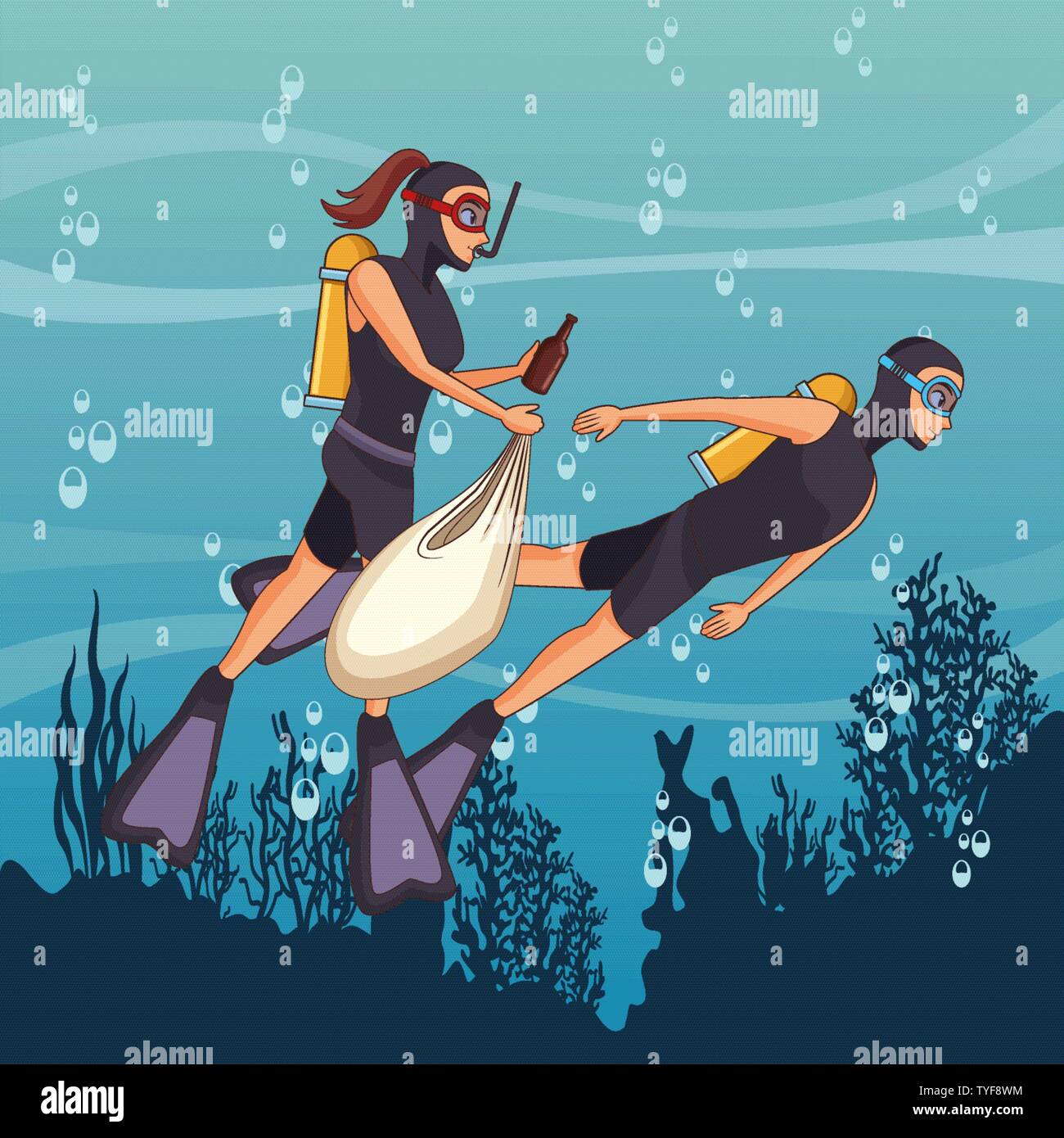 scuba diving avatar cartoon character Stock Vector Image & Art - Alamy