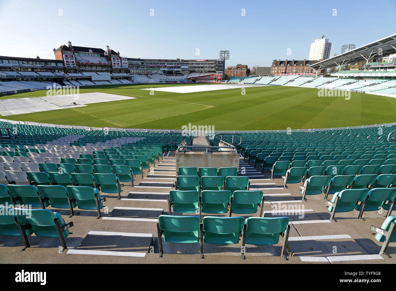 General view of the ground ahead of Surrey CCC vs Essex CCC, Specsavers ...