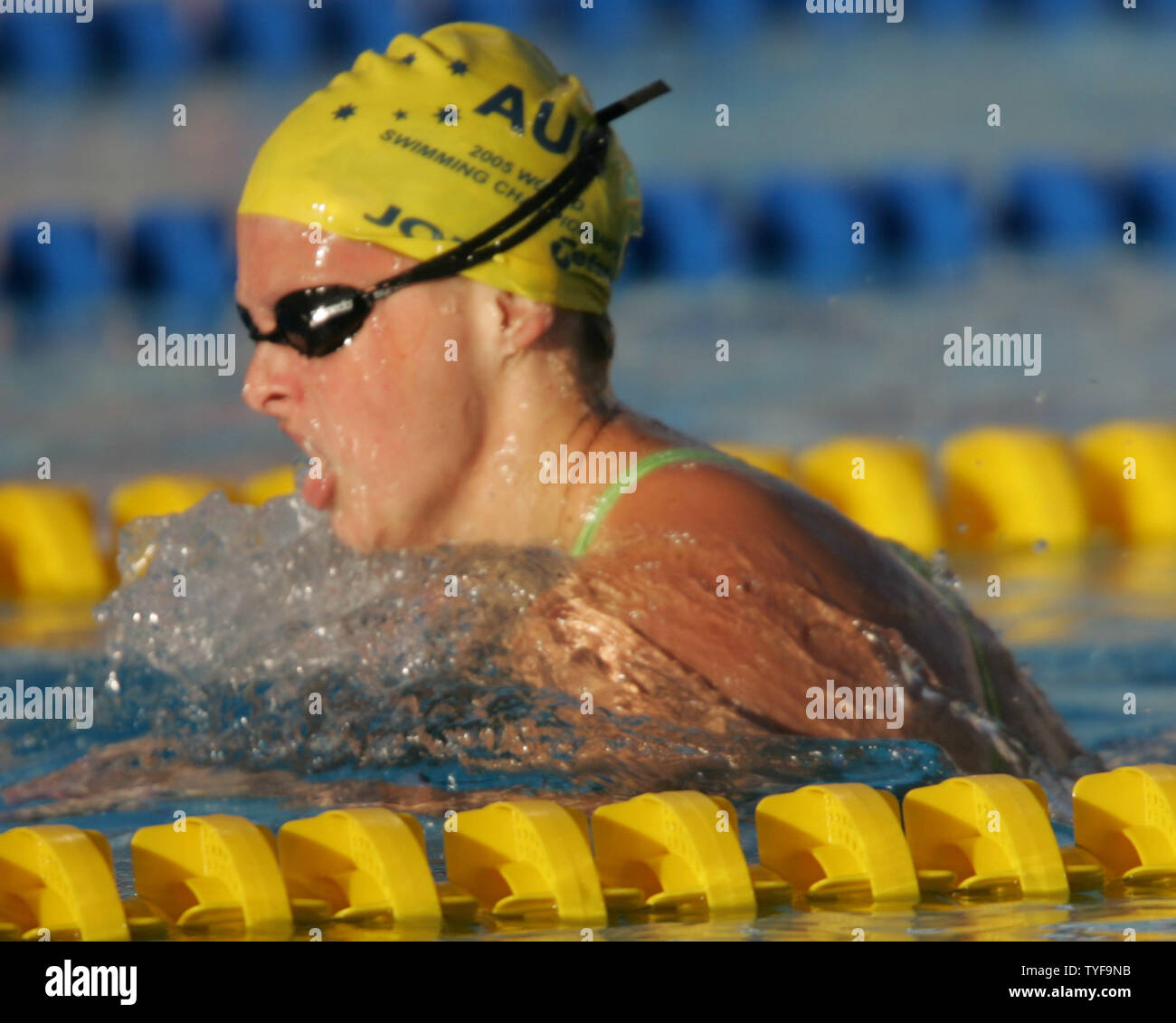 Australian swimmer Leisel Jones swims to a new world record in the ...