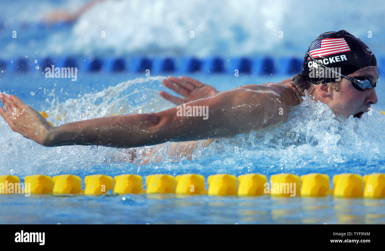 American swimmer Ian Crocker swims the return lap in the men's 100 ...