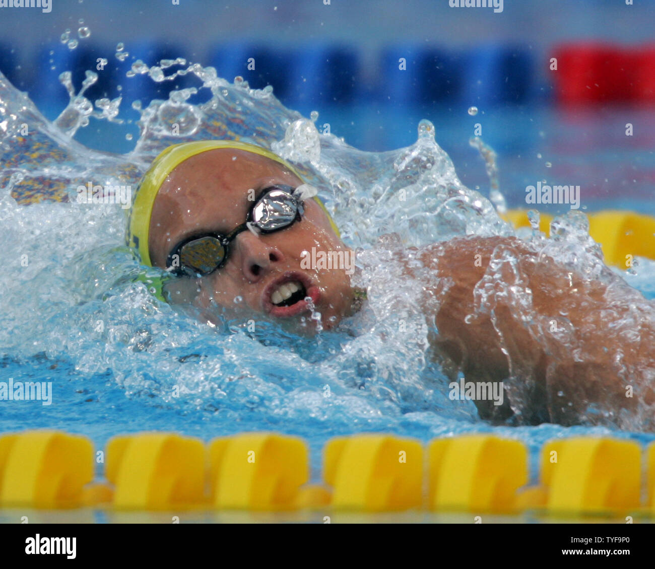 Australian freestyle swimmer Lisbeth Lenton swims the anchor leg of the ...