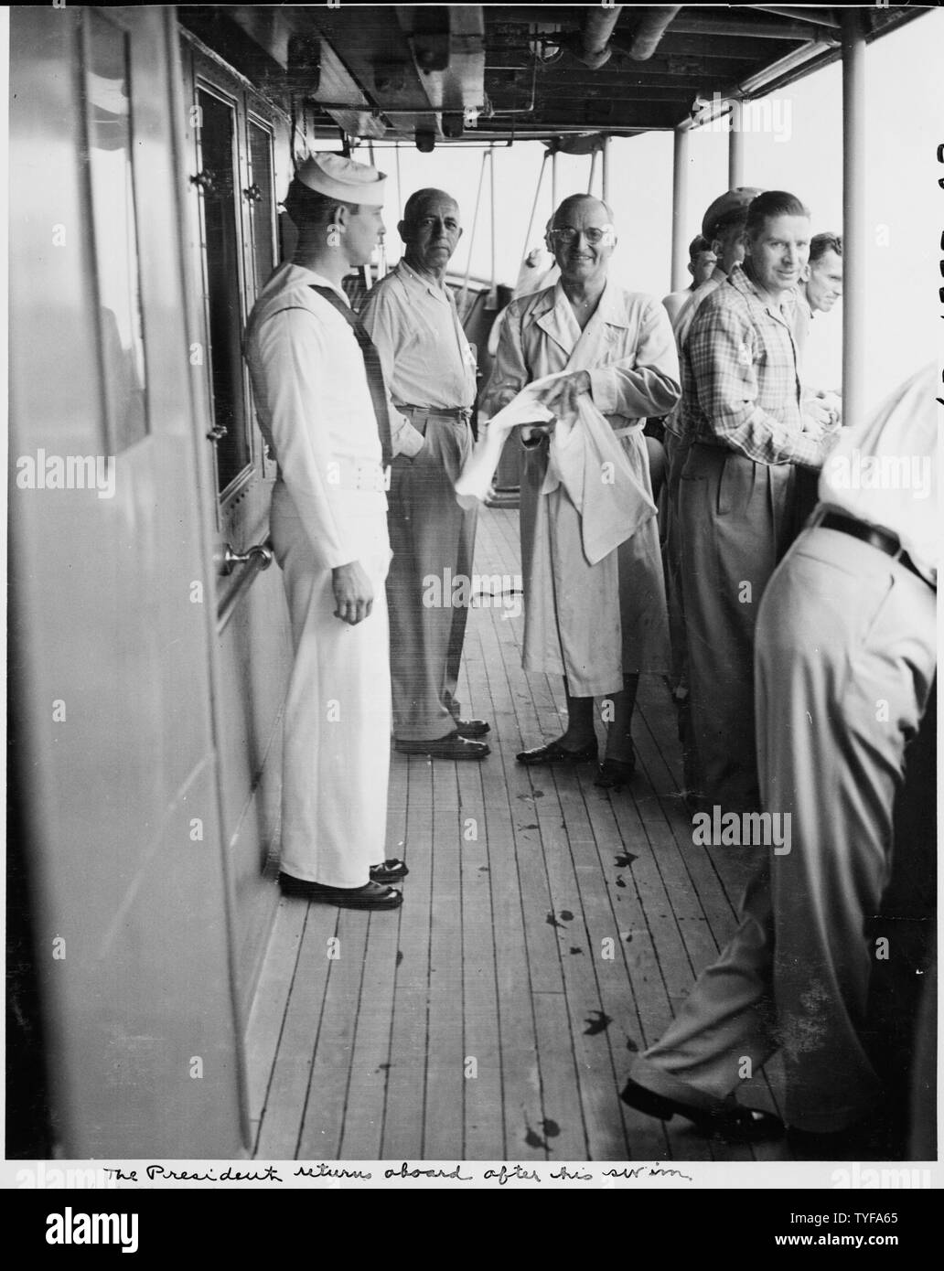 Photograph taken during the vacation cruise of President Harry S ...