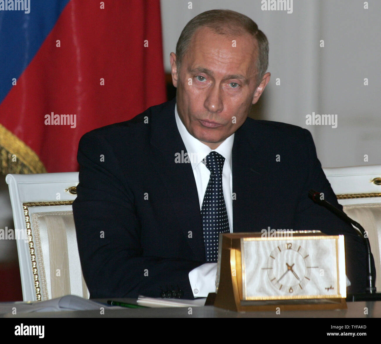 Russian President Vladimir Putin attends the first meeting of the ...