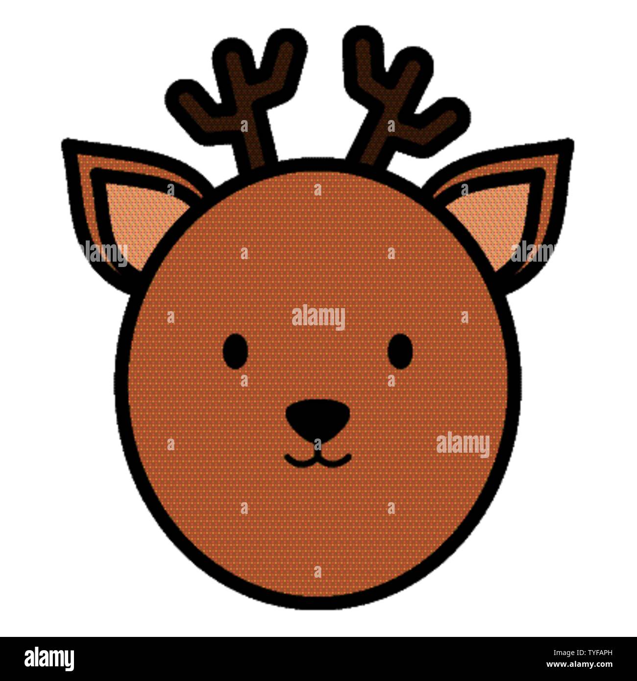 cute reindeer head childish character vector illustration design Stock ...