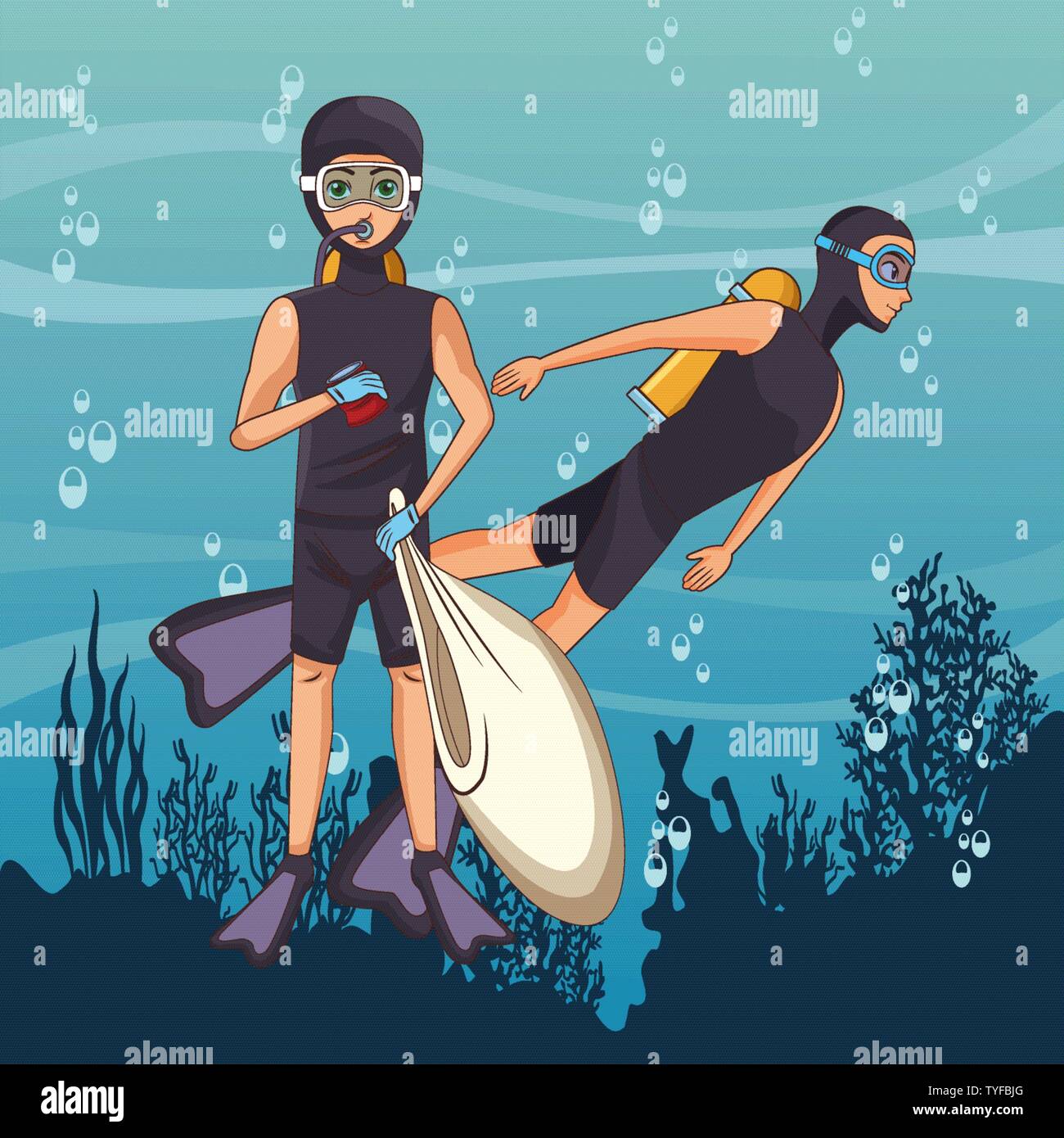 scuba diving avatar cartoon character Stock Vector Image & Art - Alamy