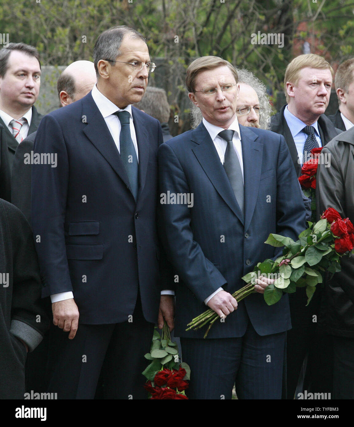 Russian Foreign Minister Sergei Lavrov (L) and First Deputy Prime ...