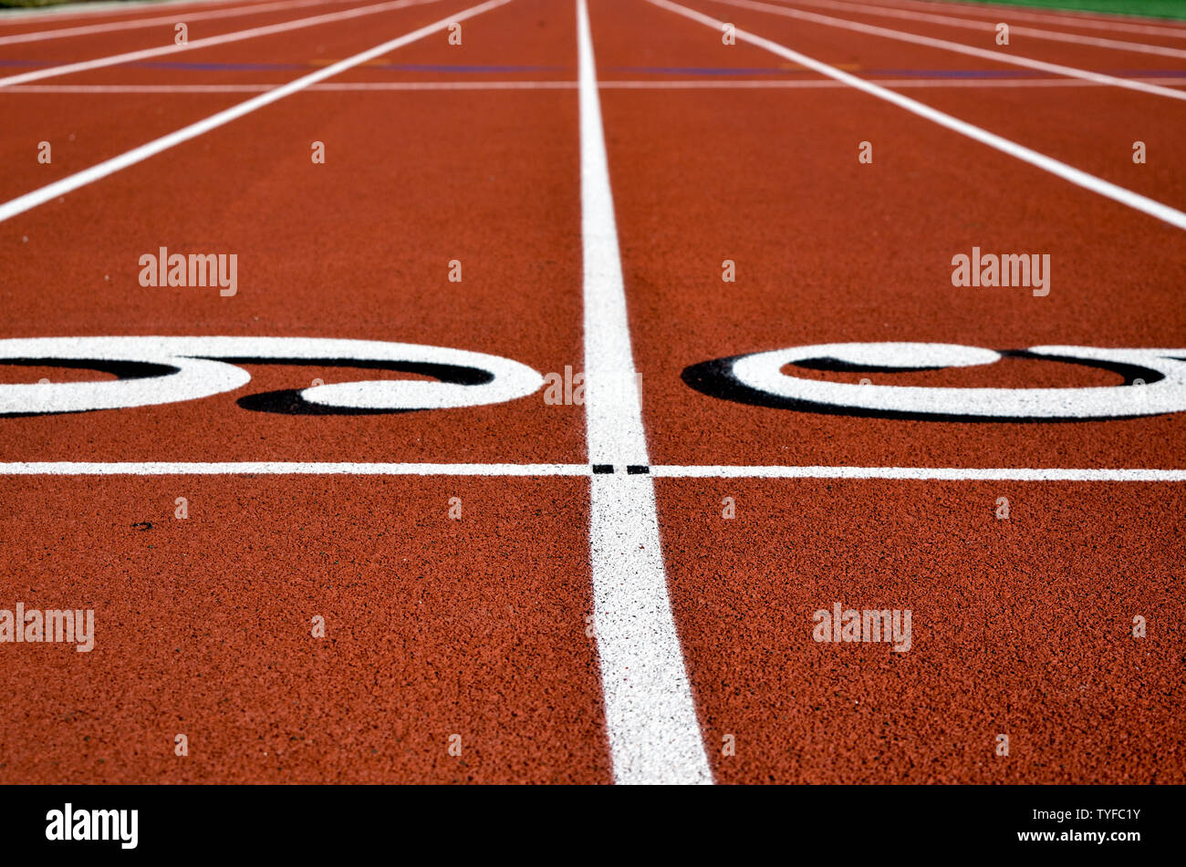 Sports Track orange and white with lines and curves Stock Photo - Alamy