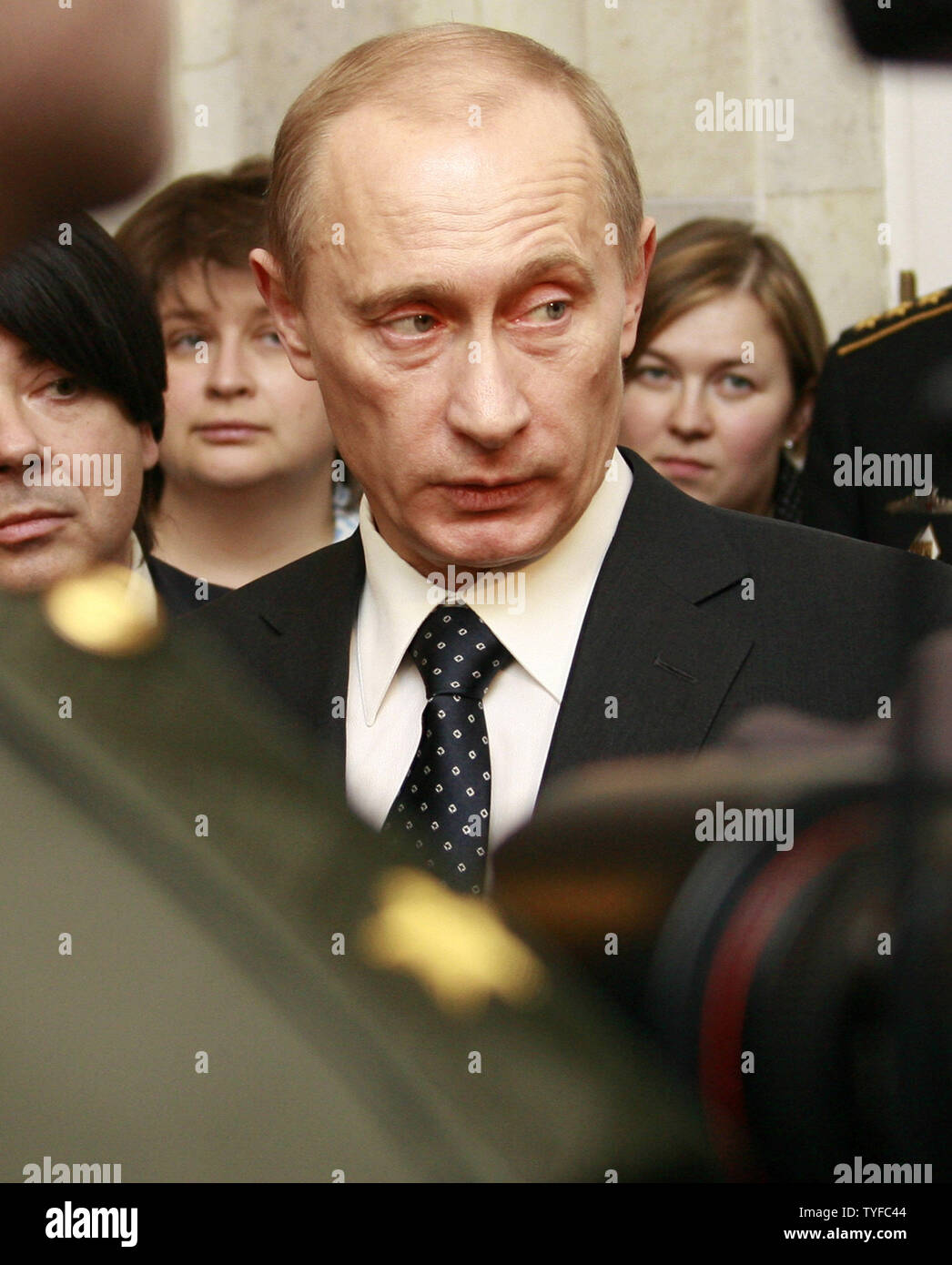 Russian President Vladimir Putin inspects new dress uniforms at the ...