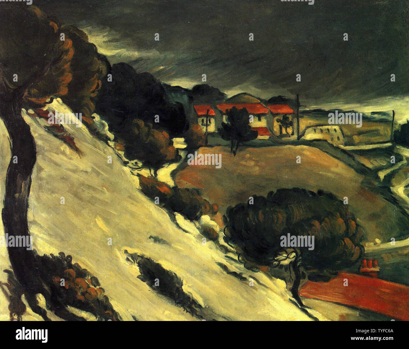 Paul Cézanne - L Estaque Under Snow 1870 Stock Photo - Alamy