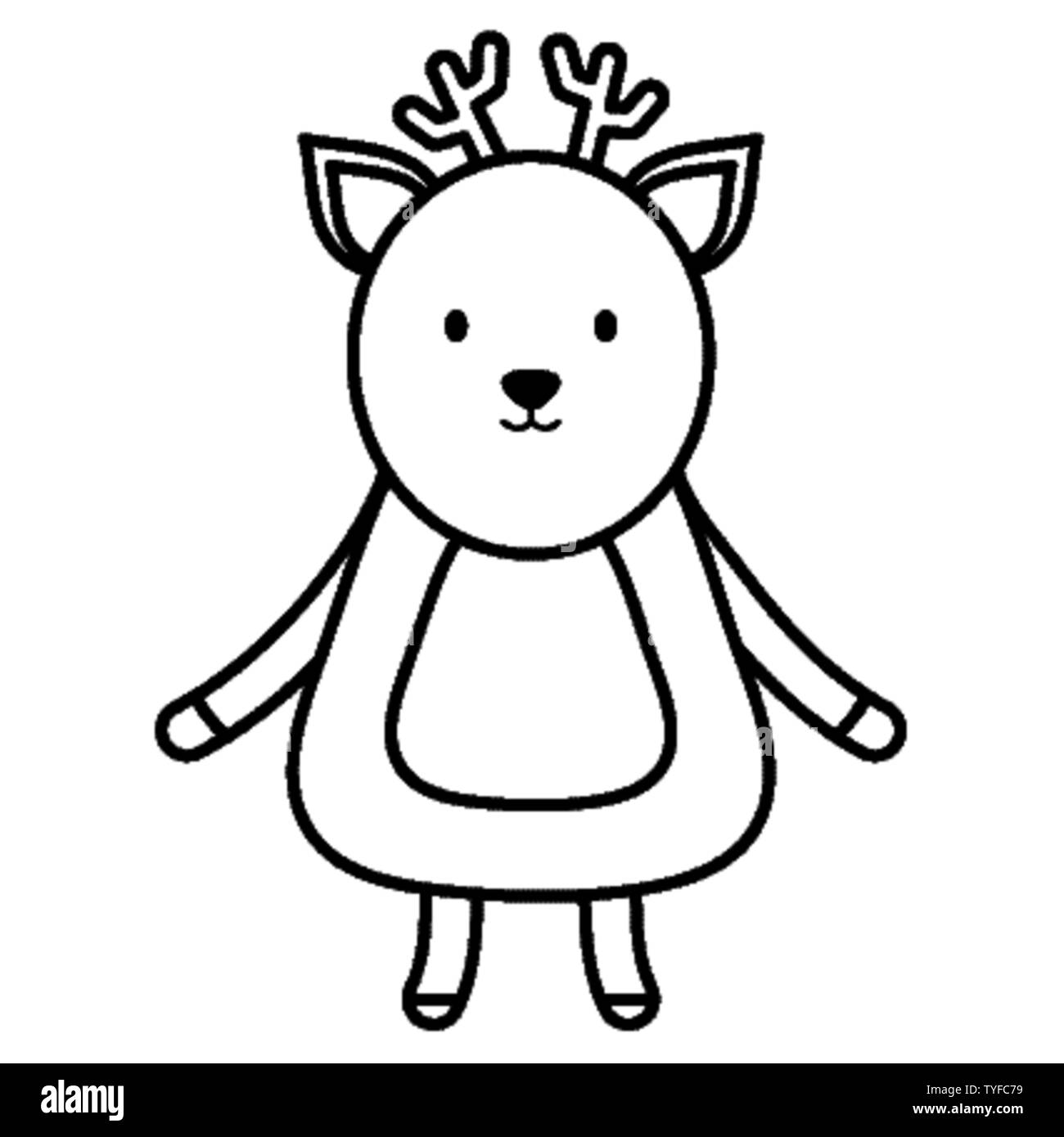 cute reindeer childish character vector illustration design Stock ...