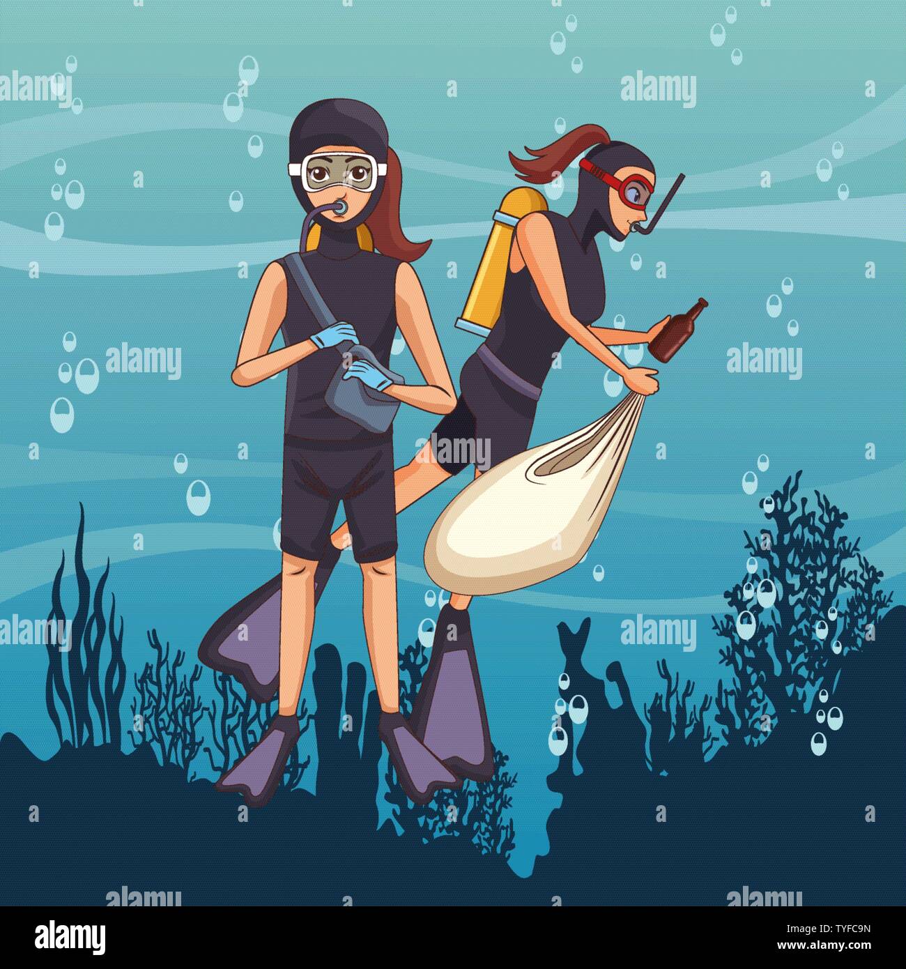 scuba diving avatar cartoon character Stock Vector Image & Art - Alamy
