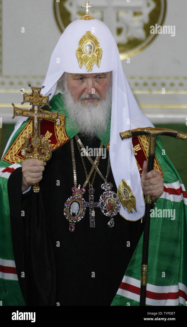 New Russian Orthodox Church Patriarch Kirill conducts the enthronement ...