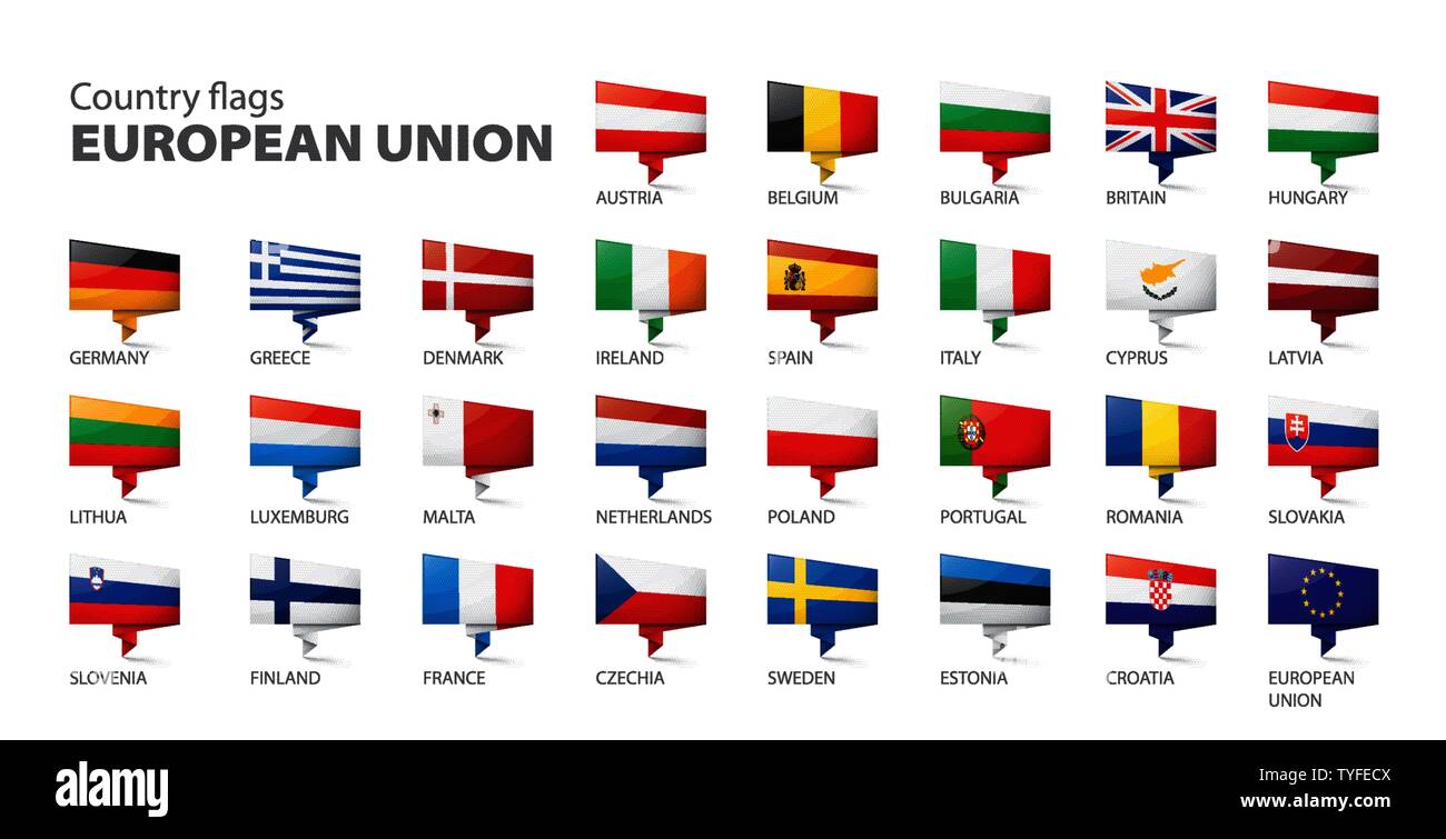flags of the european union. Vector illustration Stock Vector Image ...
