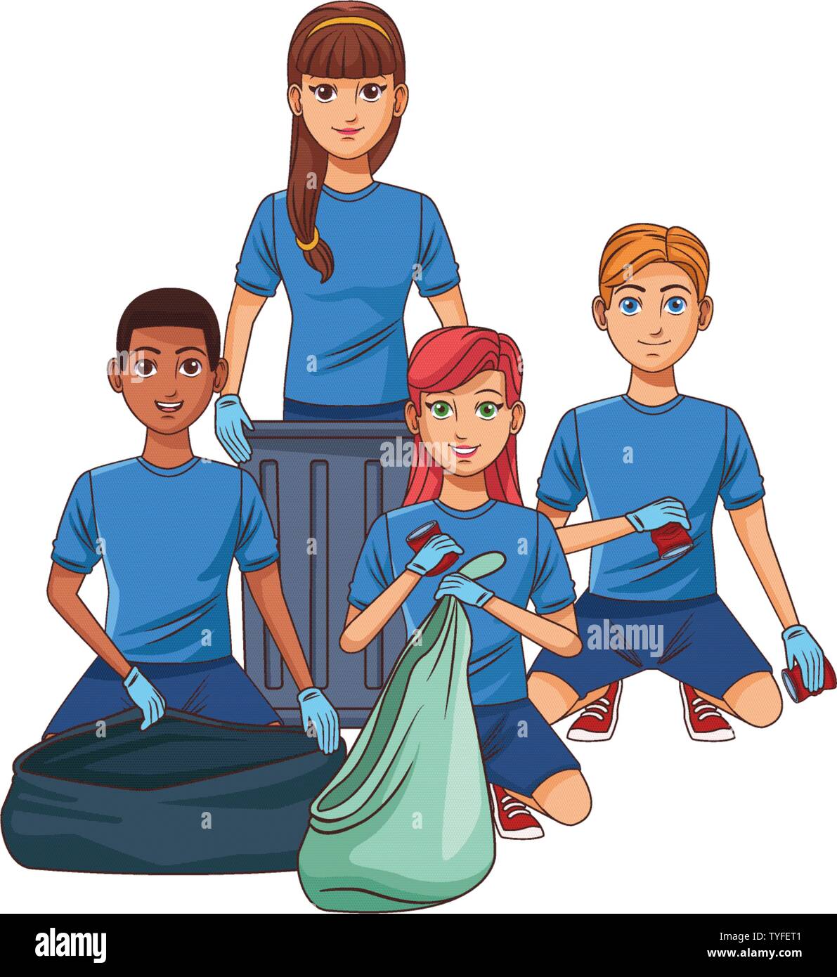 cleaning service person avatar cartoon character Stock Vector Image ...