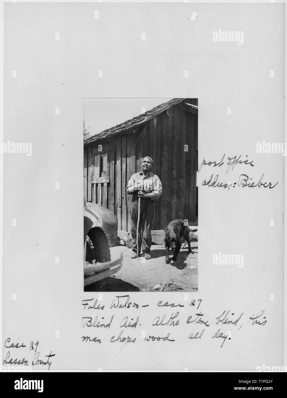 Photograph, with caption, of Fales Watson, Lassen County, California ...
