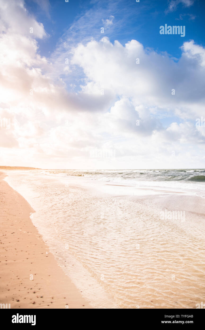 Blue Ocean with waves and clear blue sky - sea photography Stock Photo ...