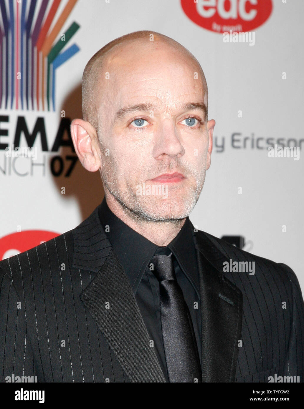 R.E.M. lead singer Michael Stipe arrives at the MTV Europe Music Awards ...