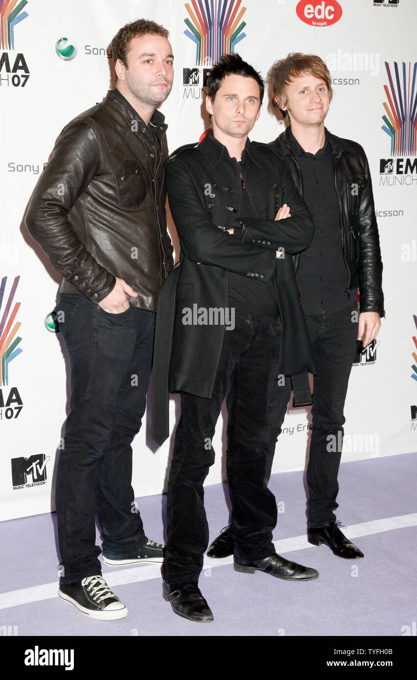 Members of the group Muse arrive at the MTV Europe Music Awards in ...