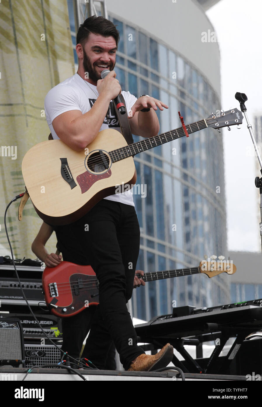 Country music artist Dylan Scott performs during the CMA Music Festival ...