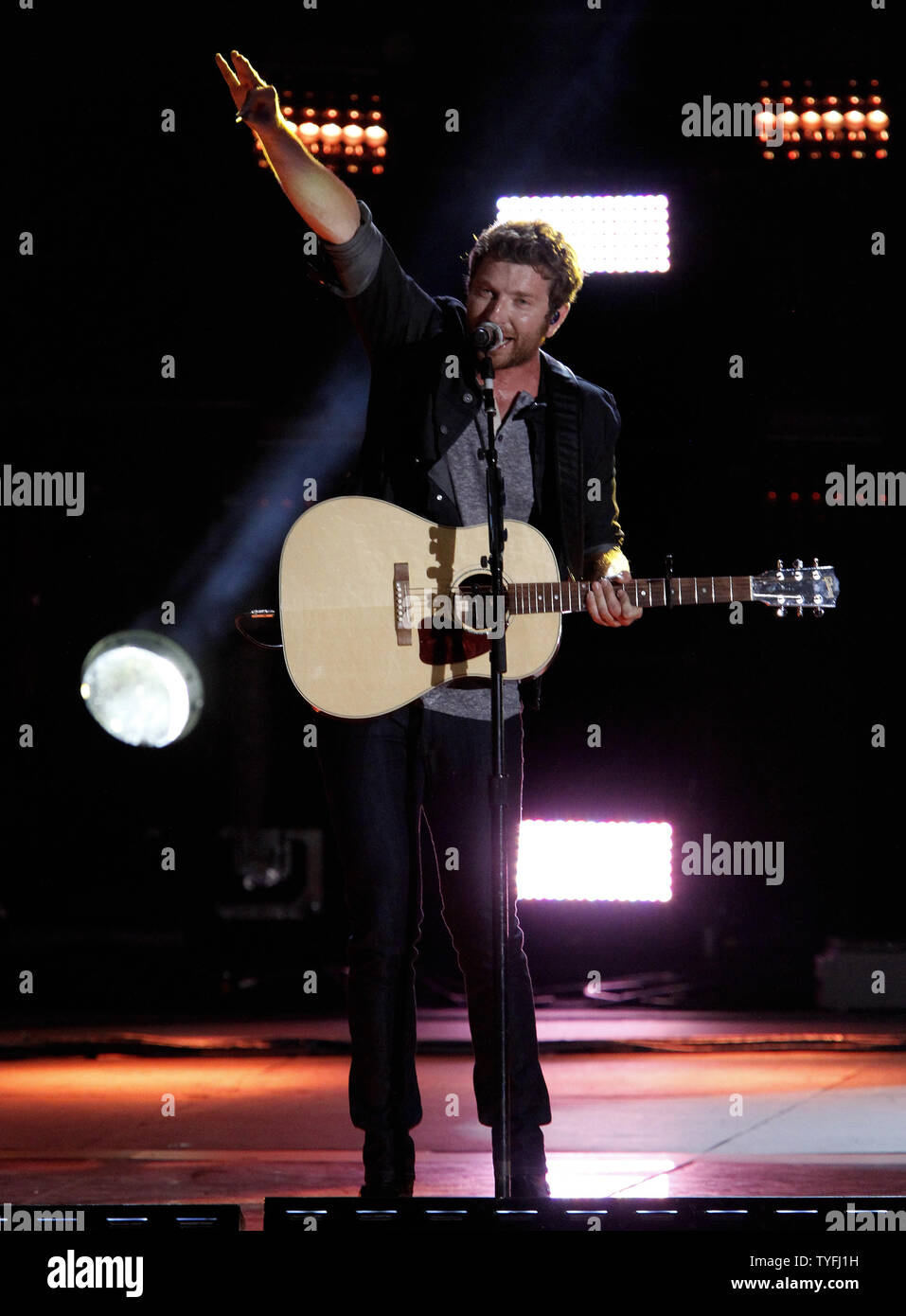 Country music artist Brett Eldredge performs during the CMA Music ...