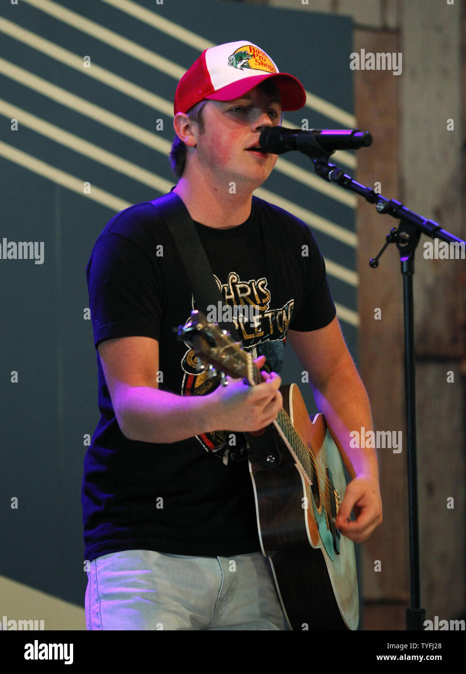 Country music artist Travis Denning performs during the CMA Music ...