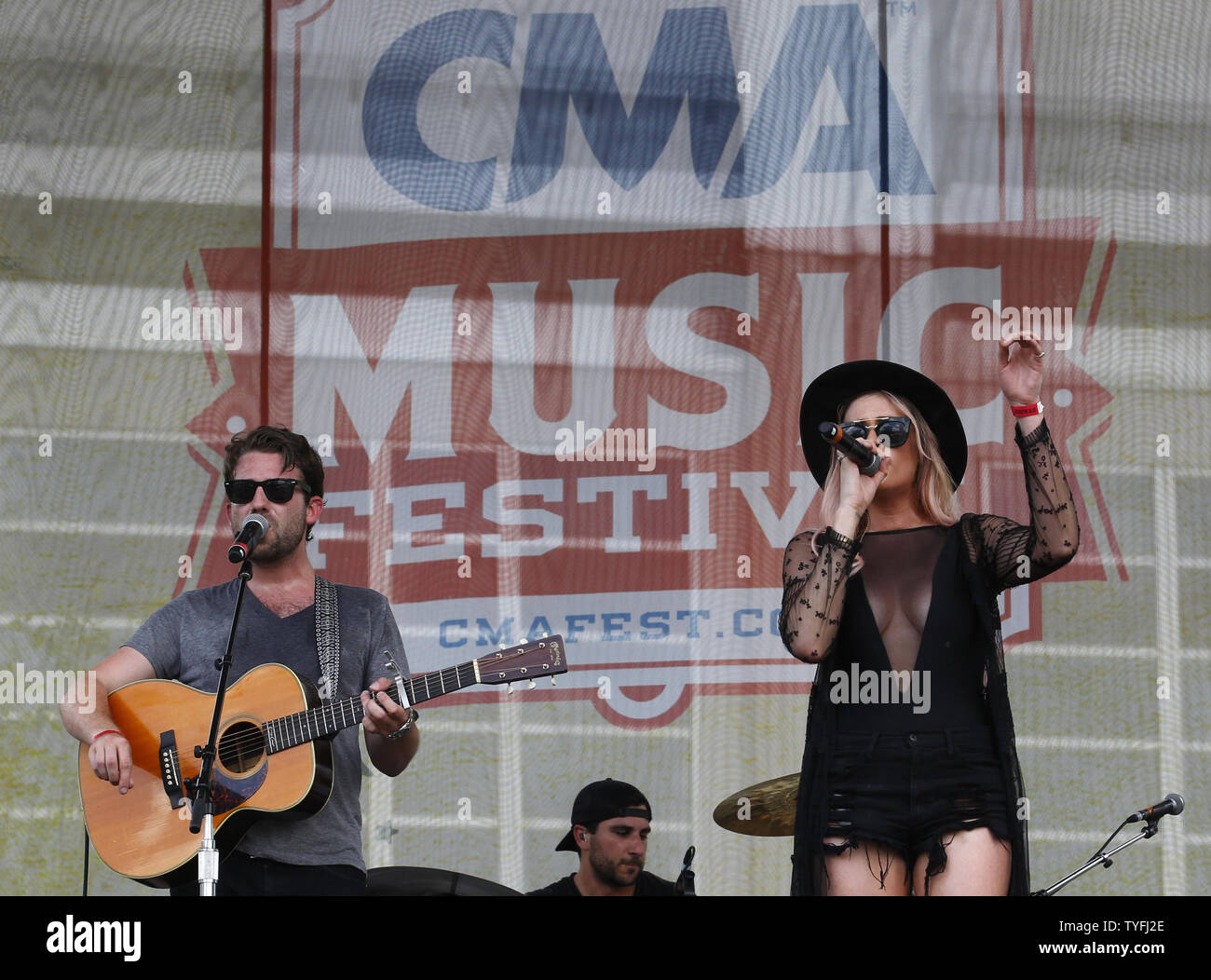 Country music band Stella James performs during the CMA Music Festival ...