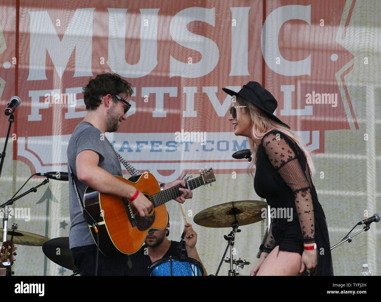 Country music band Stella James performs during the CMA Music Festival ...