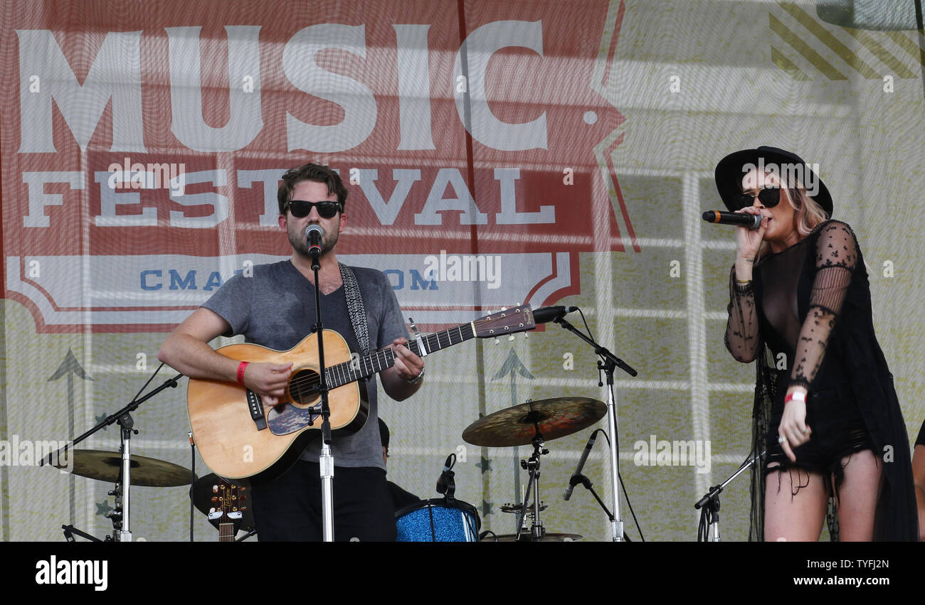 Country music band Stella James performs during the CMA Music Festival ...