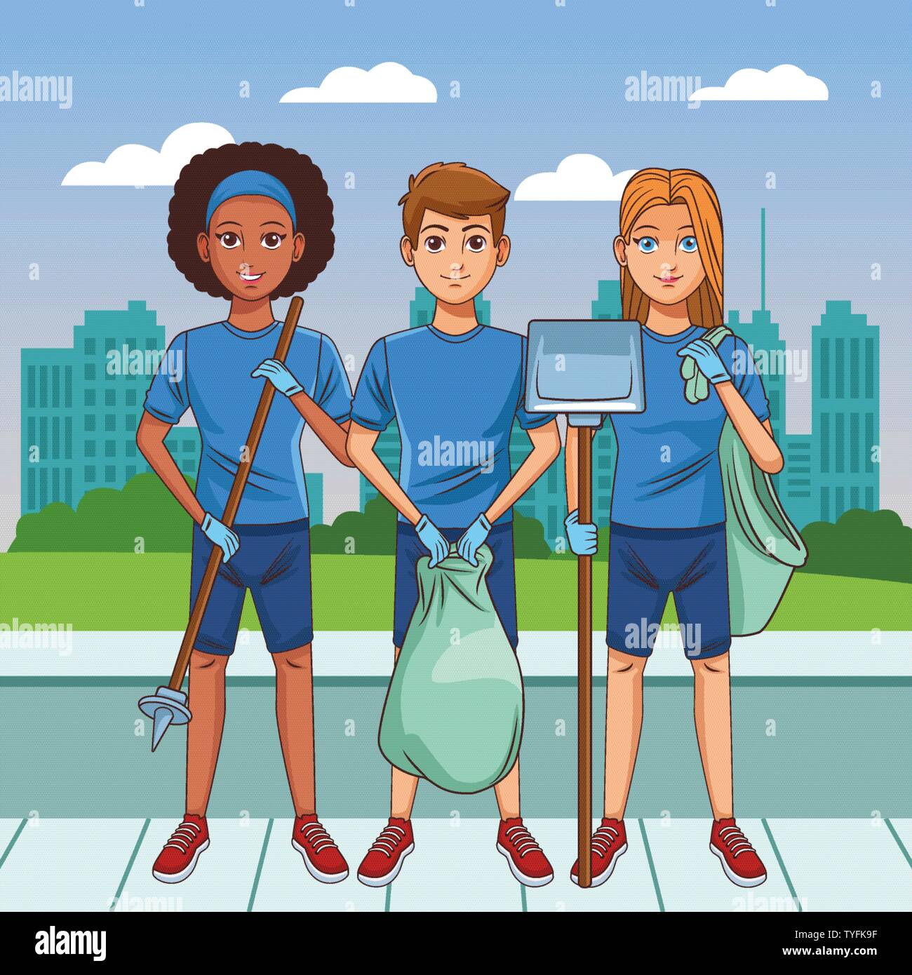cleaning service person avatar cartoon character Stock Vector Image ...