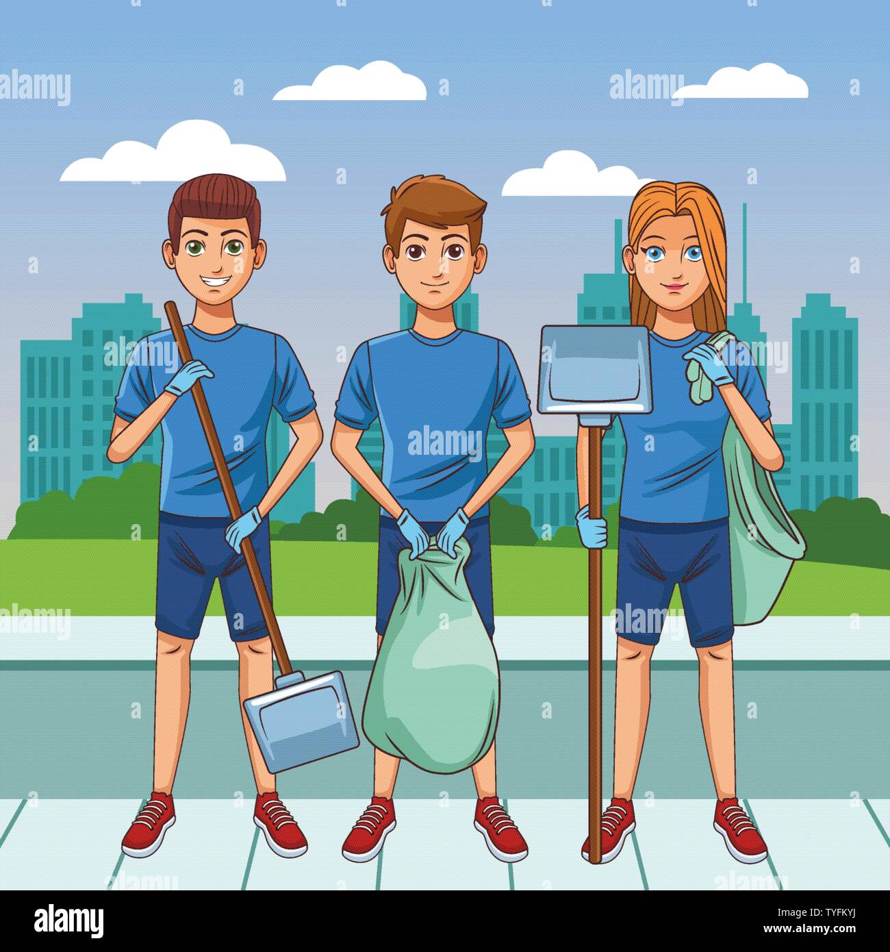 cleaning service person avatar cartoon character Stock Vector Image ...