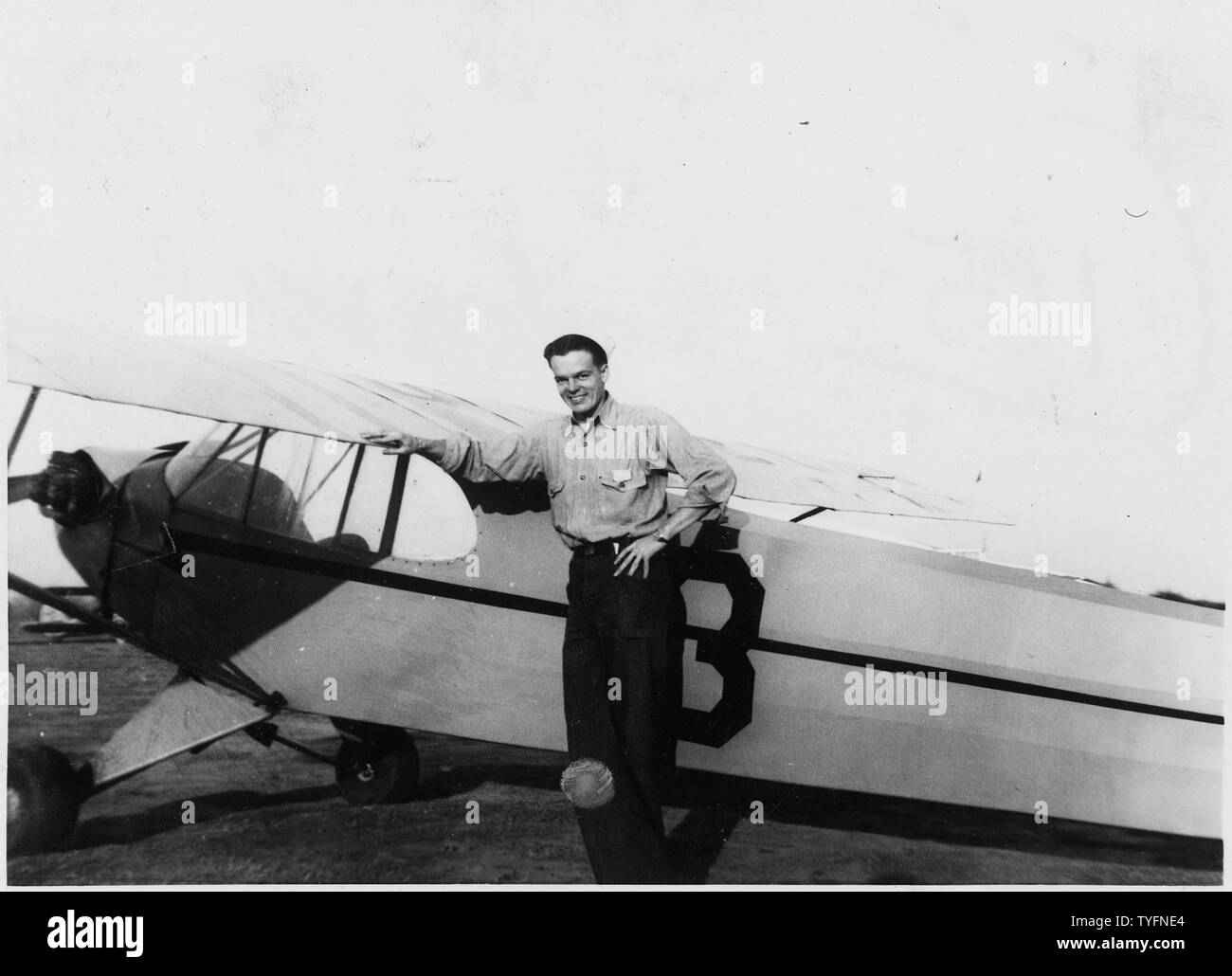 [Pilot standing next to his aircraft.] Stock Photo - Alamy