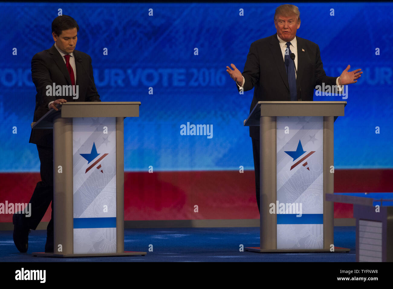 Republican presidential candidate podium hi-res stock photography and ...