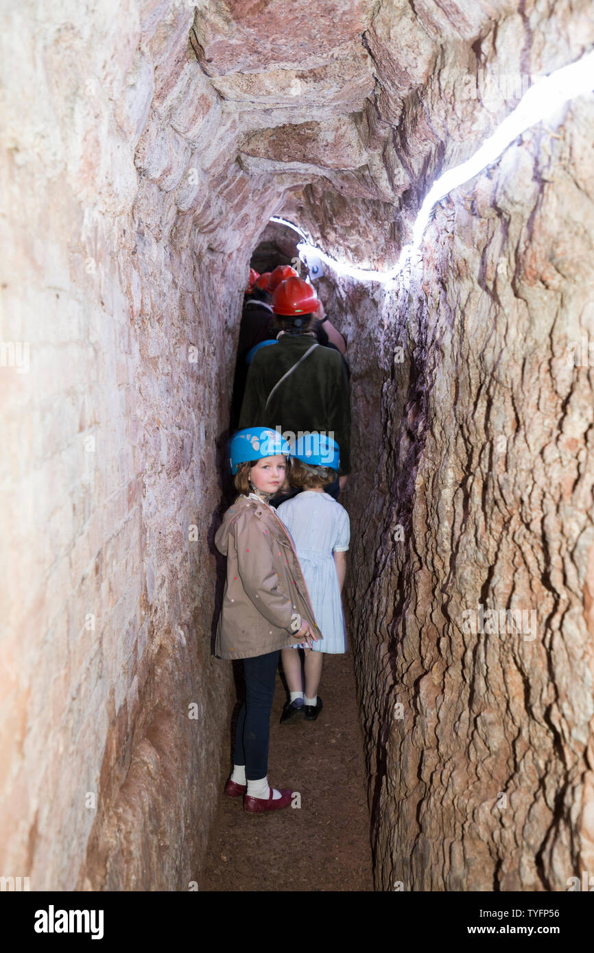 Mother / mum and children kids in Exeter's underground passages and ...