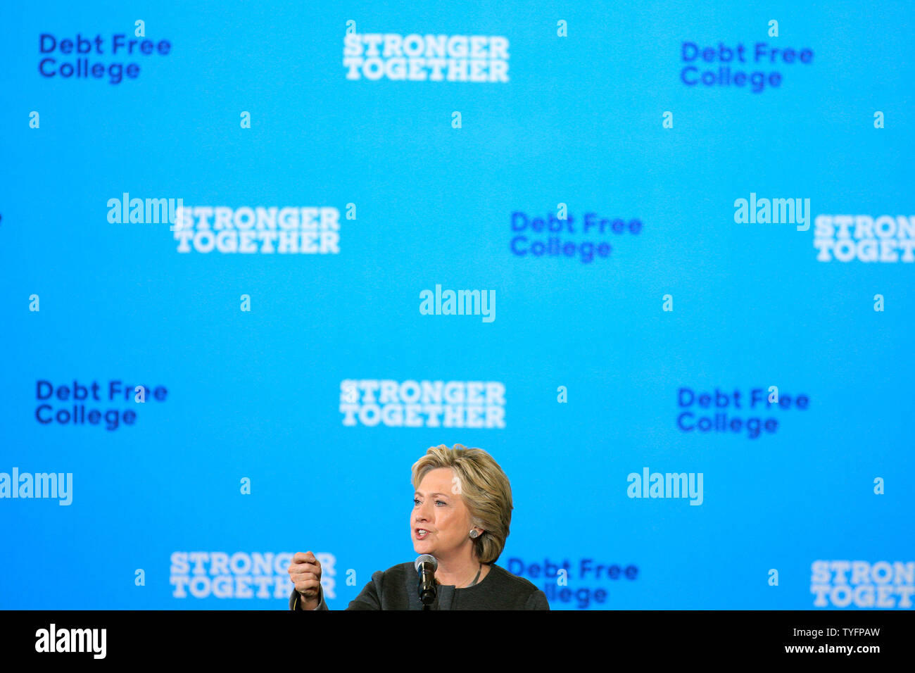 Democratic Presidential Nominee Hillary Clinton during a rally ...