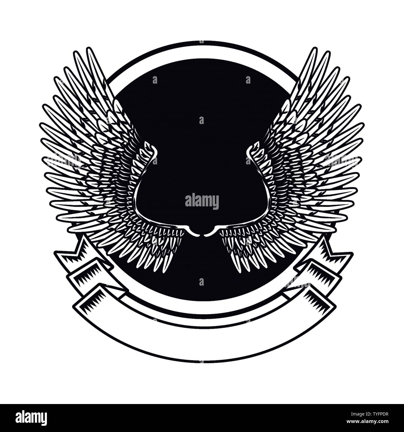 wings round drawn tattoo icon Stock Vector Image & Art - Alamy