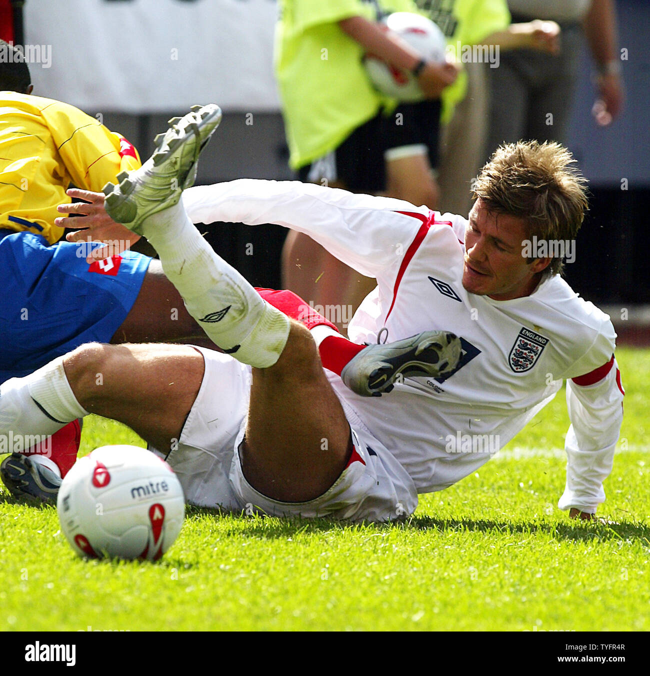 England's David Beckham on the field during the 1st period of the ...
