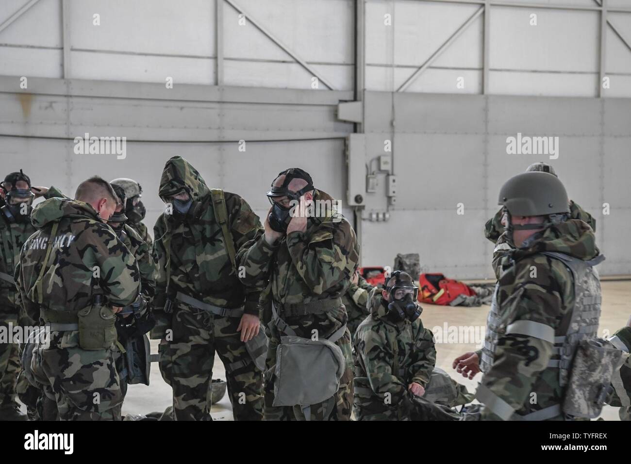 Airman with the 110th Attack Wing, Battle Creek Mich., go through ...