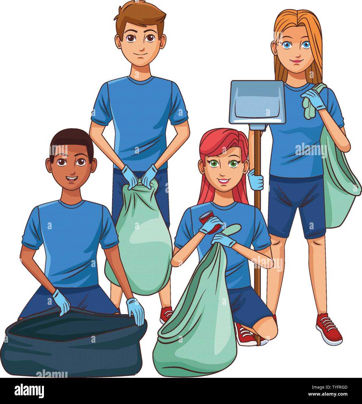 cleaning service person avatar cartoon character Stock Vector Image ...