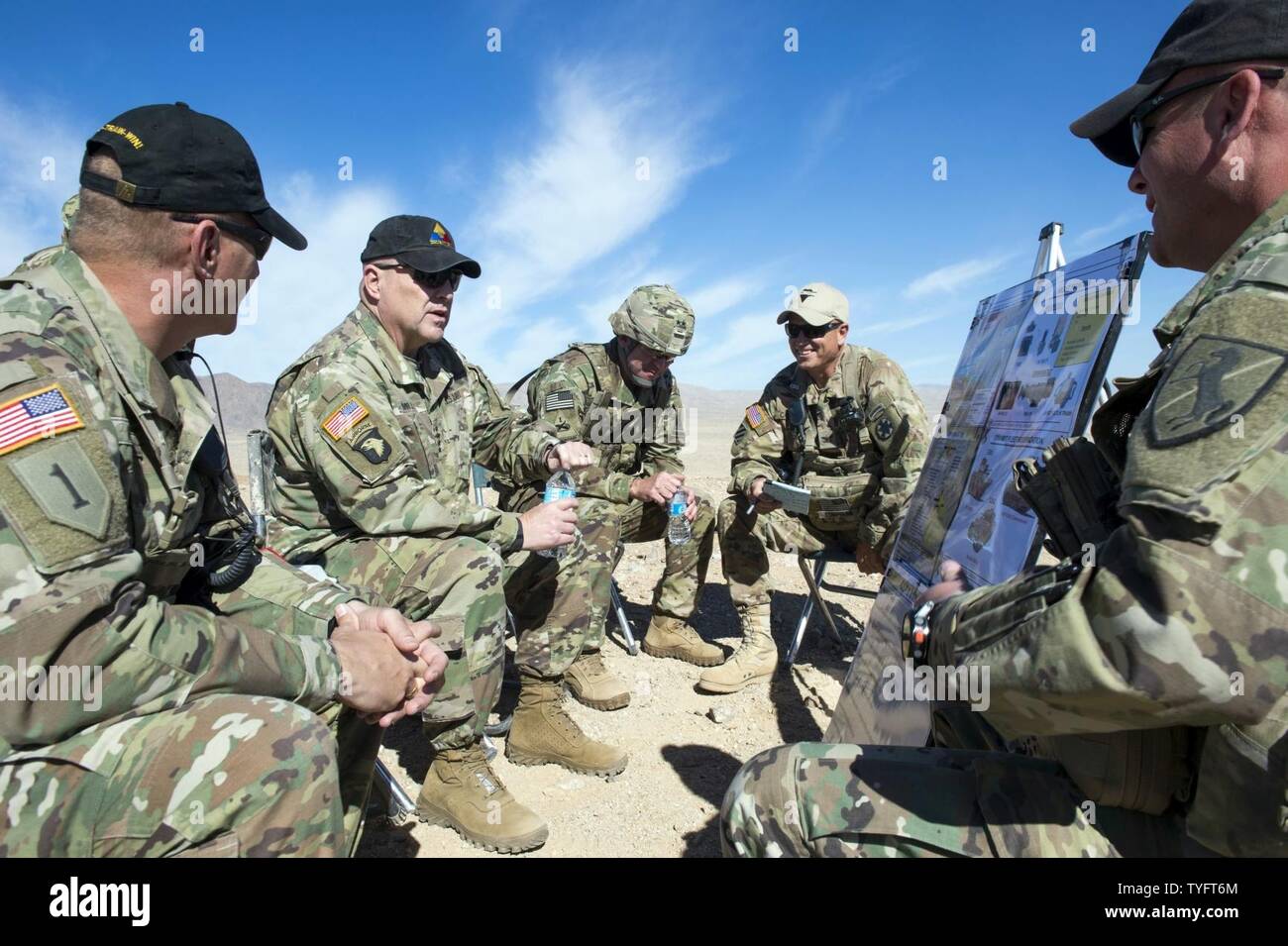 U.S. Army Chief of Staff, Gen. Mark A. Milley, talks with trainers at ...