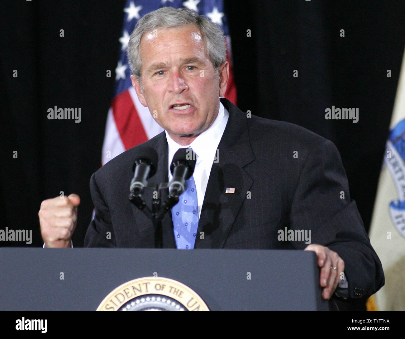 U.S. President George W. Bush talks about the Iraq war, national ...