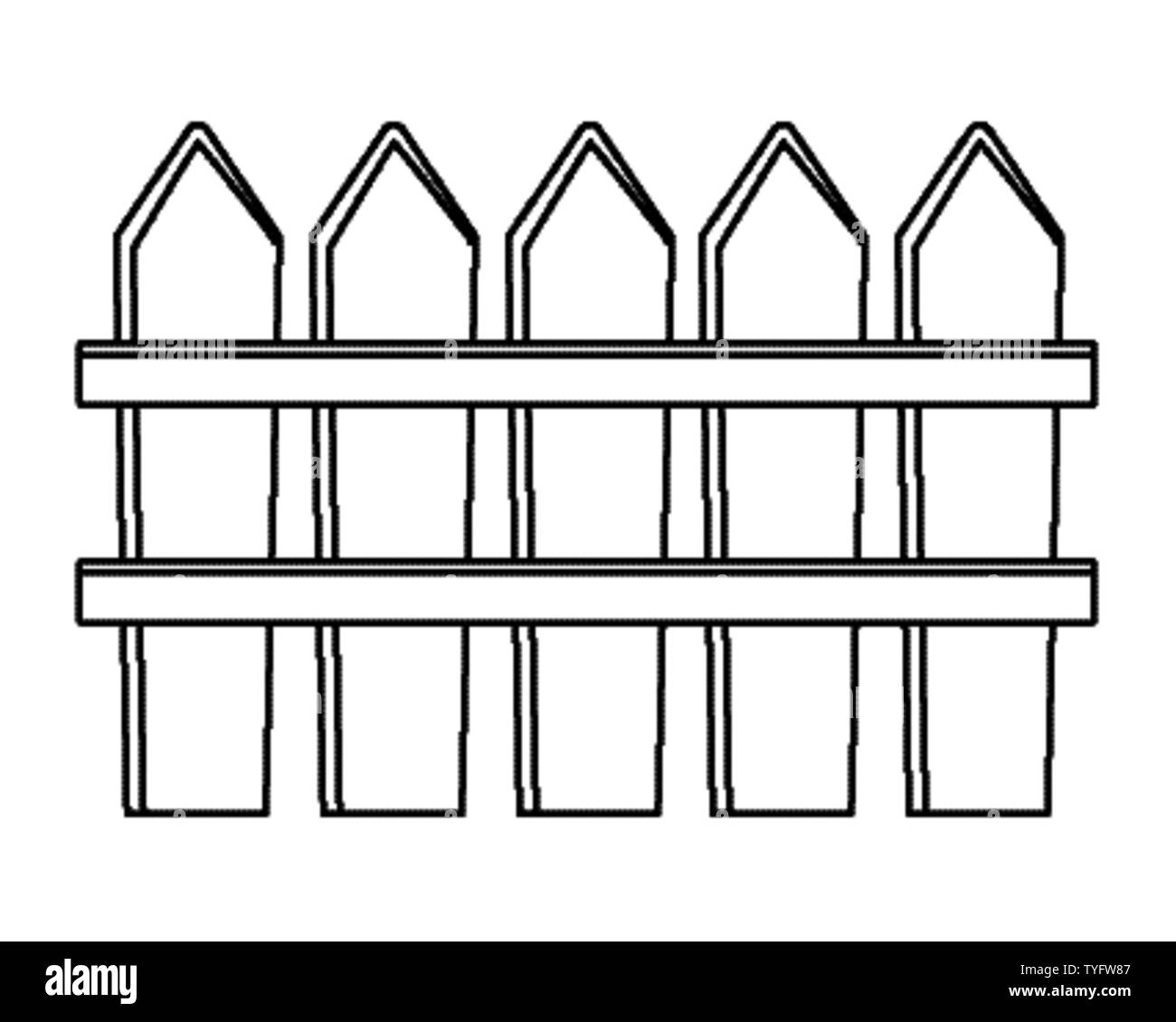 wooden fence cartoon vector illustration graphic design Stock Vector ...