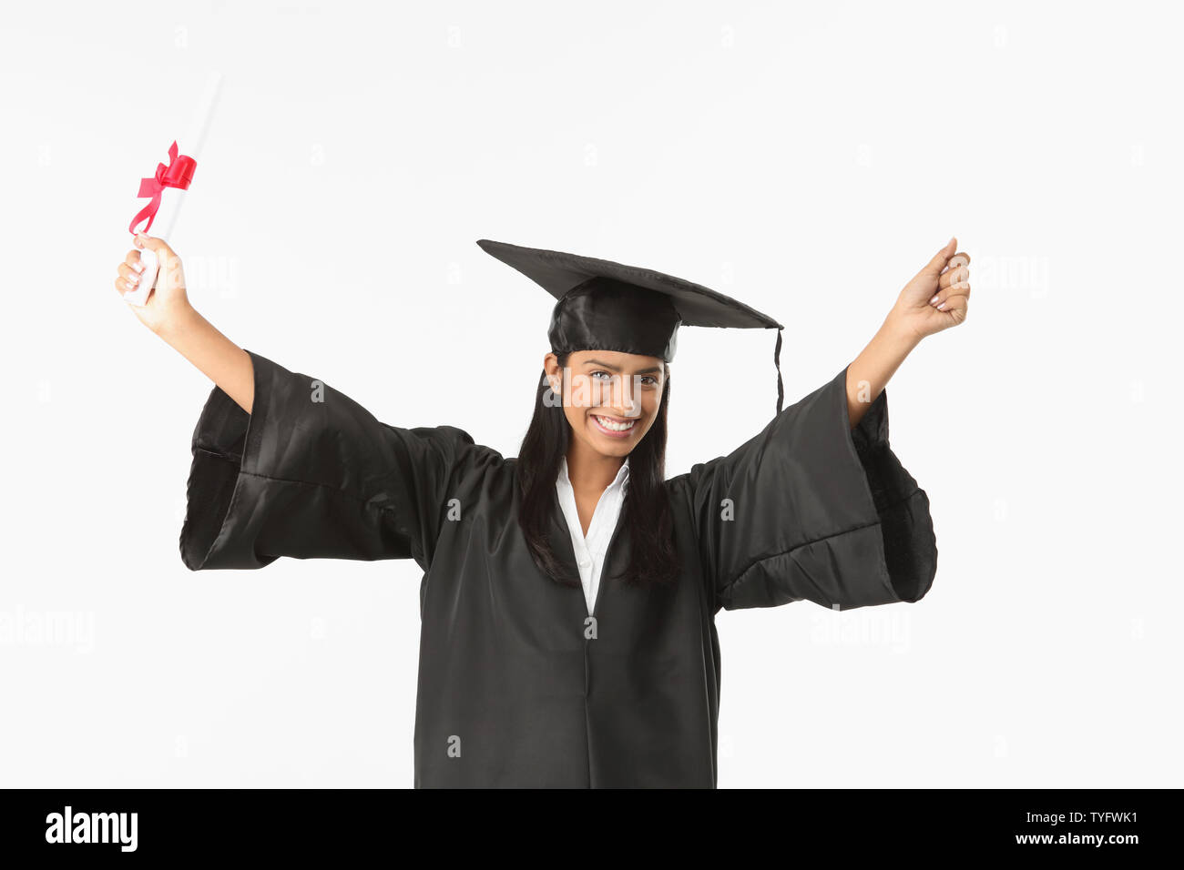 University student holding graduation degree Stock Photo - Alamy