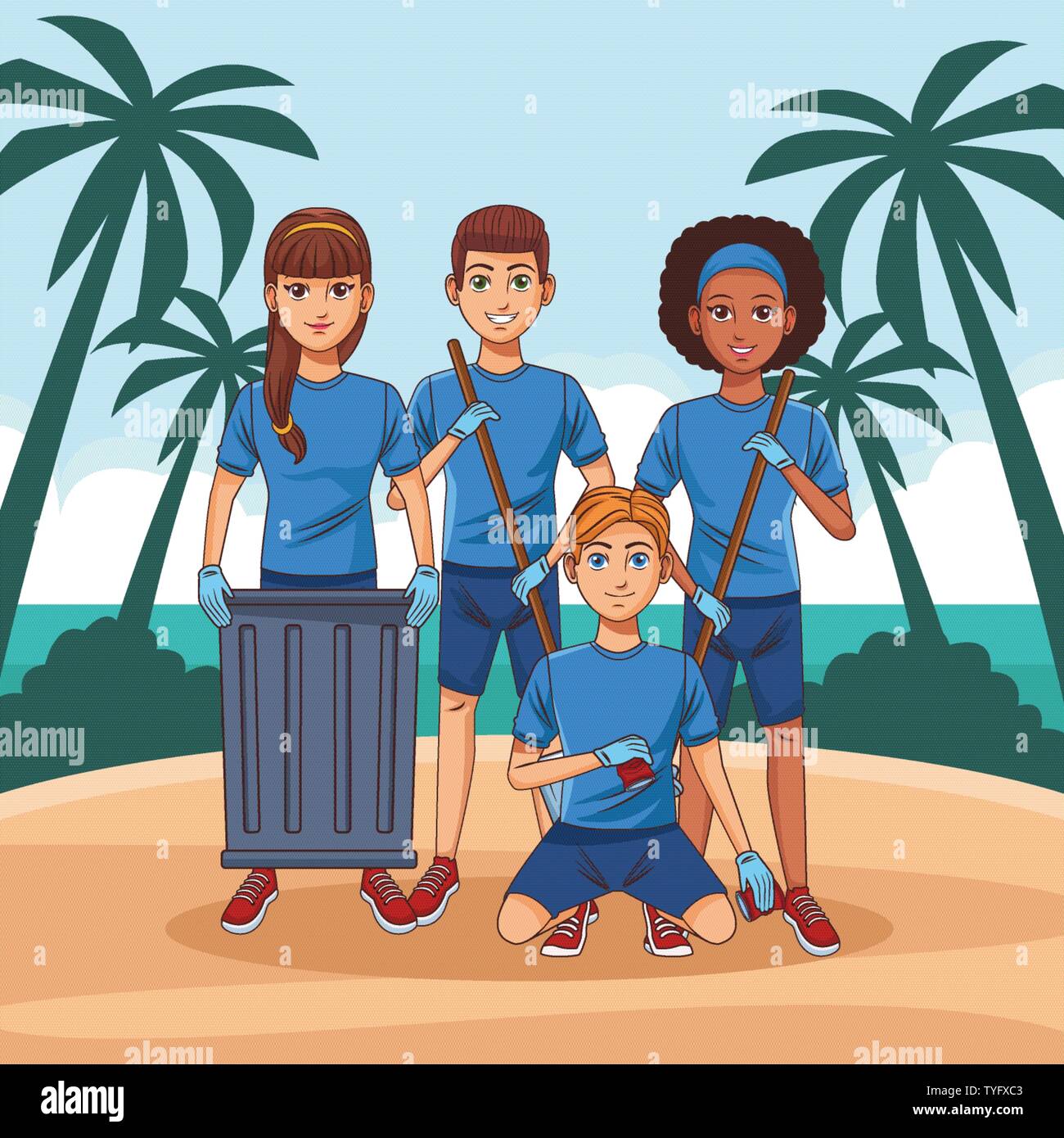 cleaning service person avatar cartoon character Stock Vector Image ...