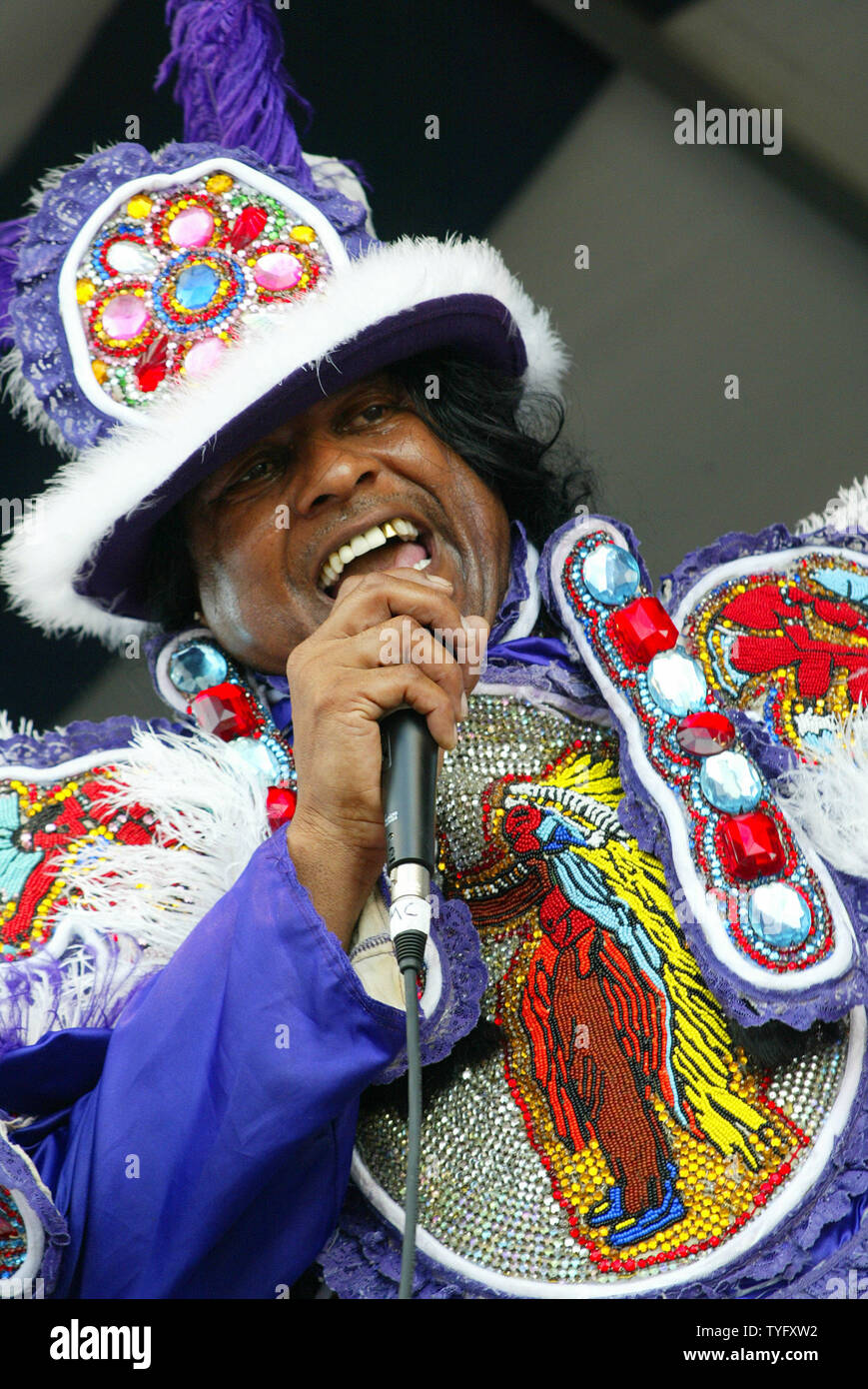 Big Chief Carl Reed, of the Carrollton Hunters Mardi Gras Indians ...