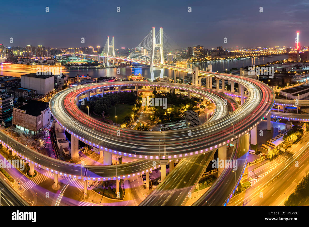 Nanpu bridge night shanghai hi-res stock photography and images - Alamy